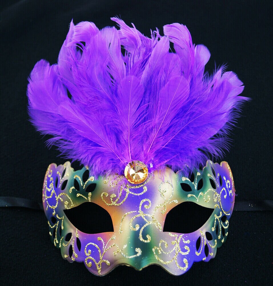 Masquerade Eye Mask Prom Eye Mask With Feathers - Etsy