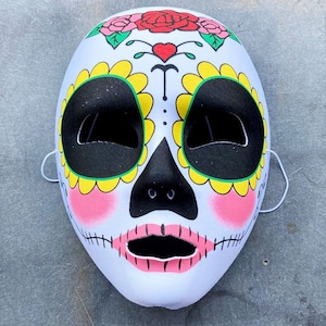 Day of the Dead Sugar Skull Mask Halloween Day of the Dead Face Masks ...