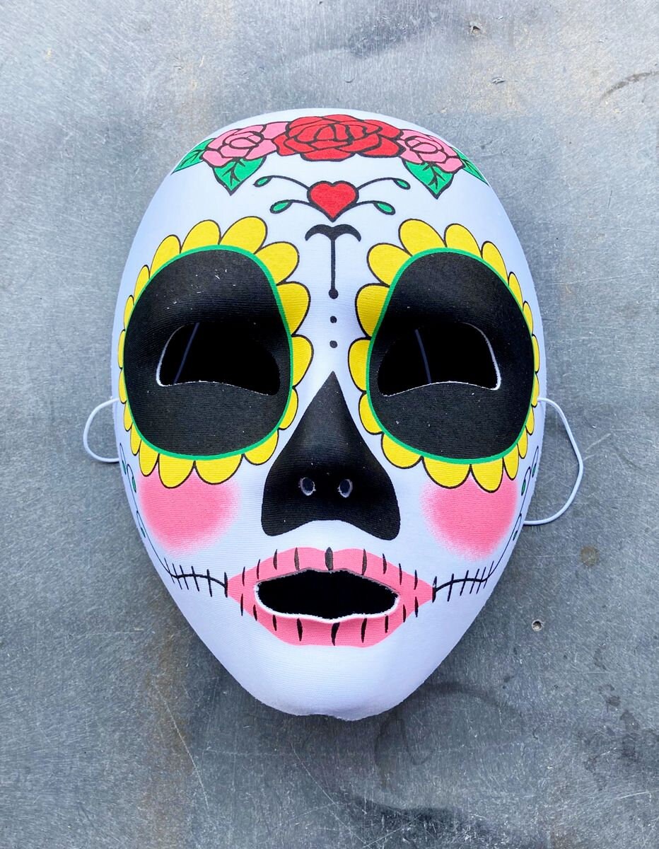 Day of the Dead Sugar Skull Mask Halloween Day of the Dead - Etsy