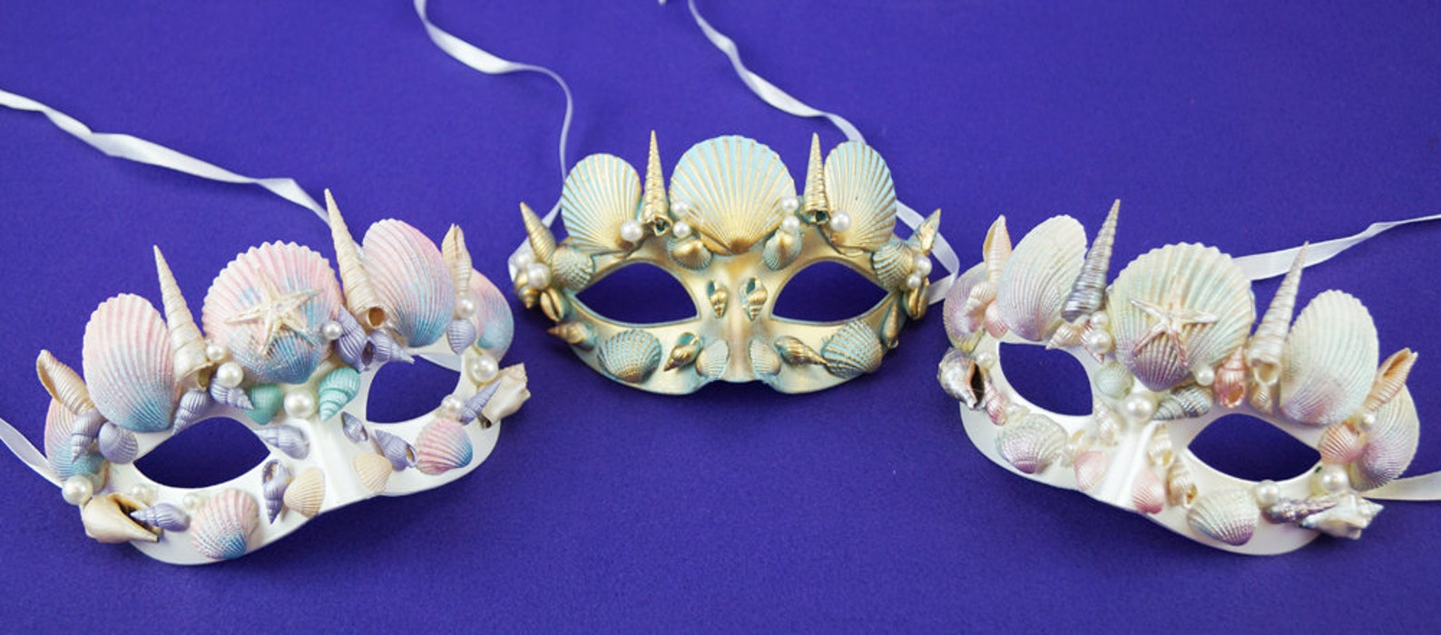 Mermaid Seashell Eye Mask Fairy Costume Mask | Etsy