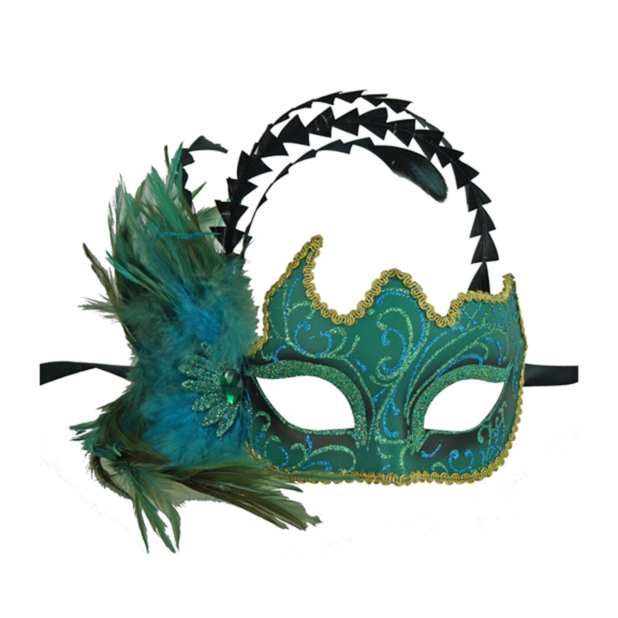 Venetian Eye Mask With Feathers