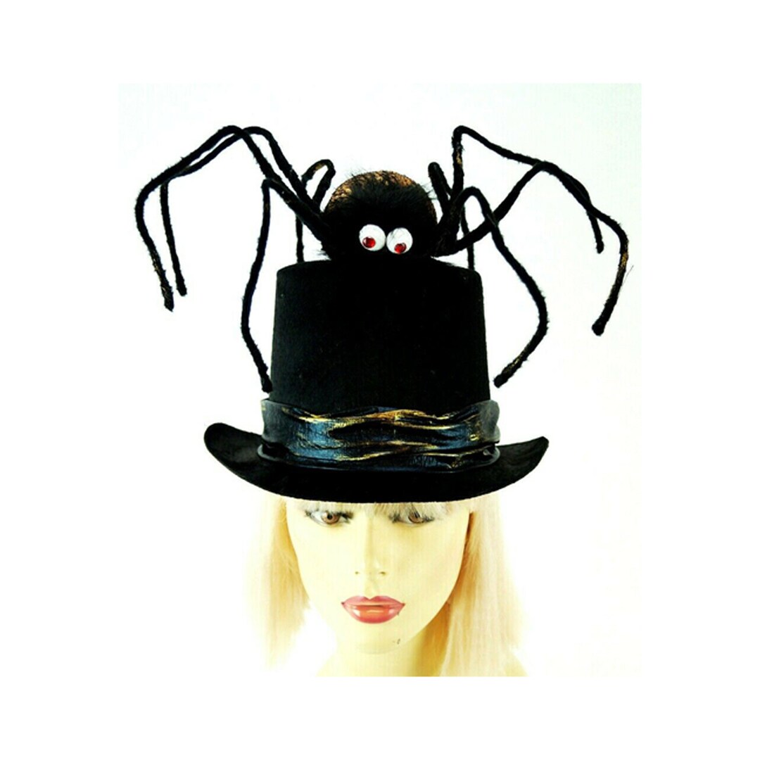Black Top Hat With Long Leg Spider Halloween Costume Top Hat - Etsy