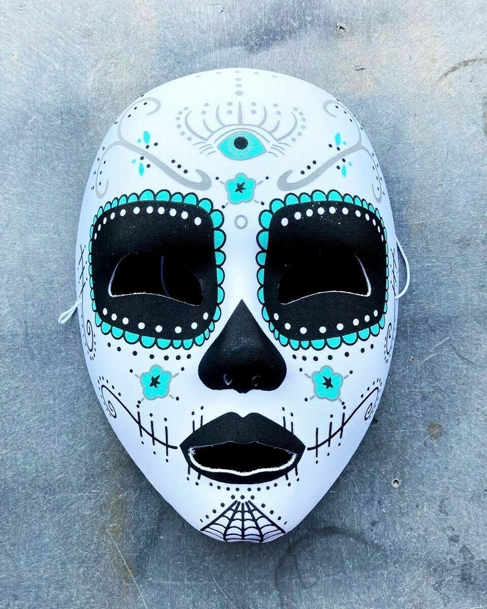 Day of the Dead Sugar Skull Mask Halloween Day of the Dead - Etsy