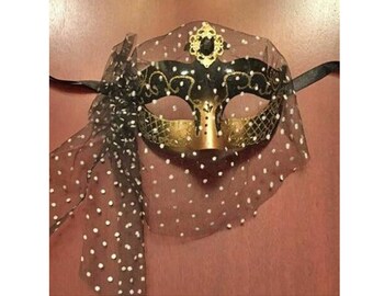 Mask With Veil - Etsy