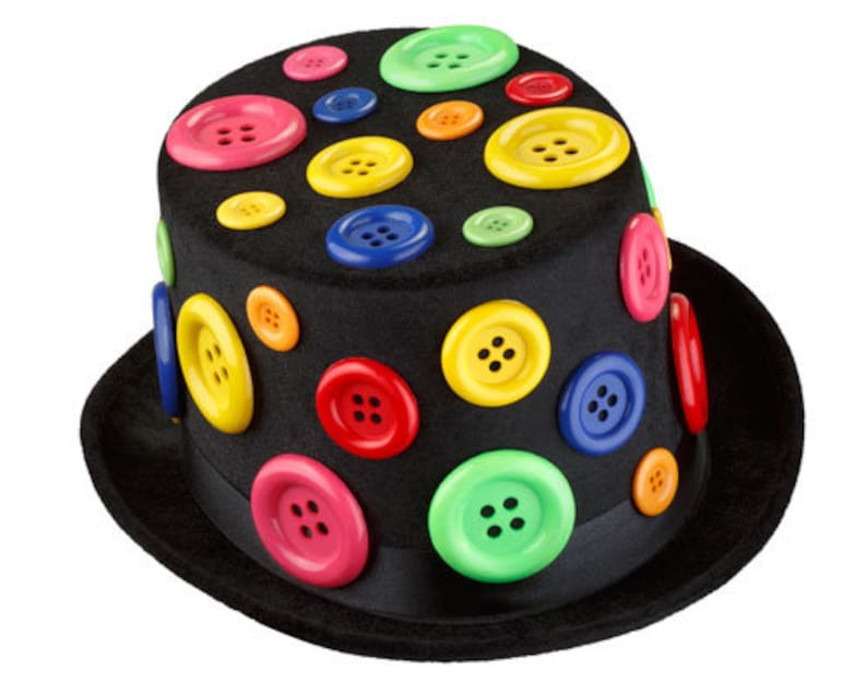 Colorful Button Clown Top Hat Costume Party Hat - Etsy