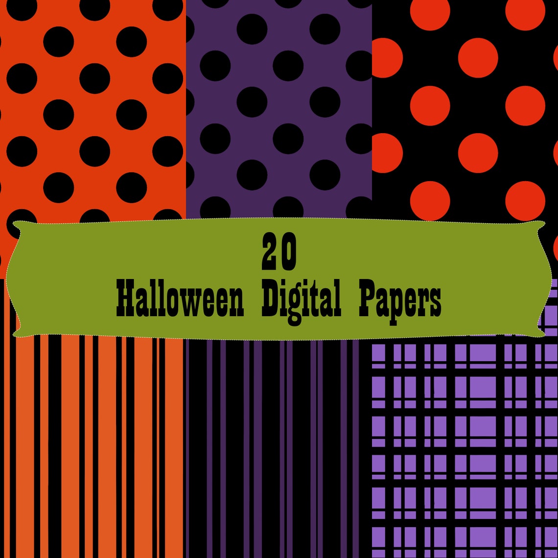 Digital Download Halloween Digital Papers for Scrapbooking Journaling ...