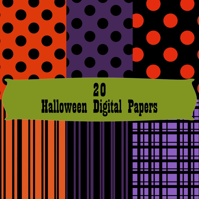Digital Download Halloween Digital Papers for Scrapbooking Journaling ...