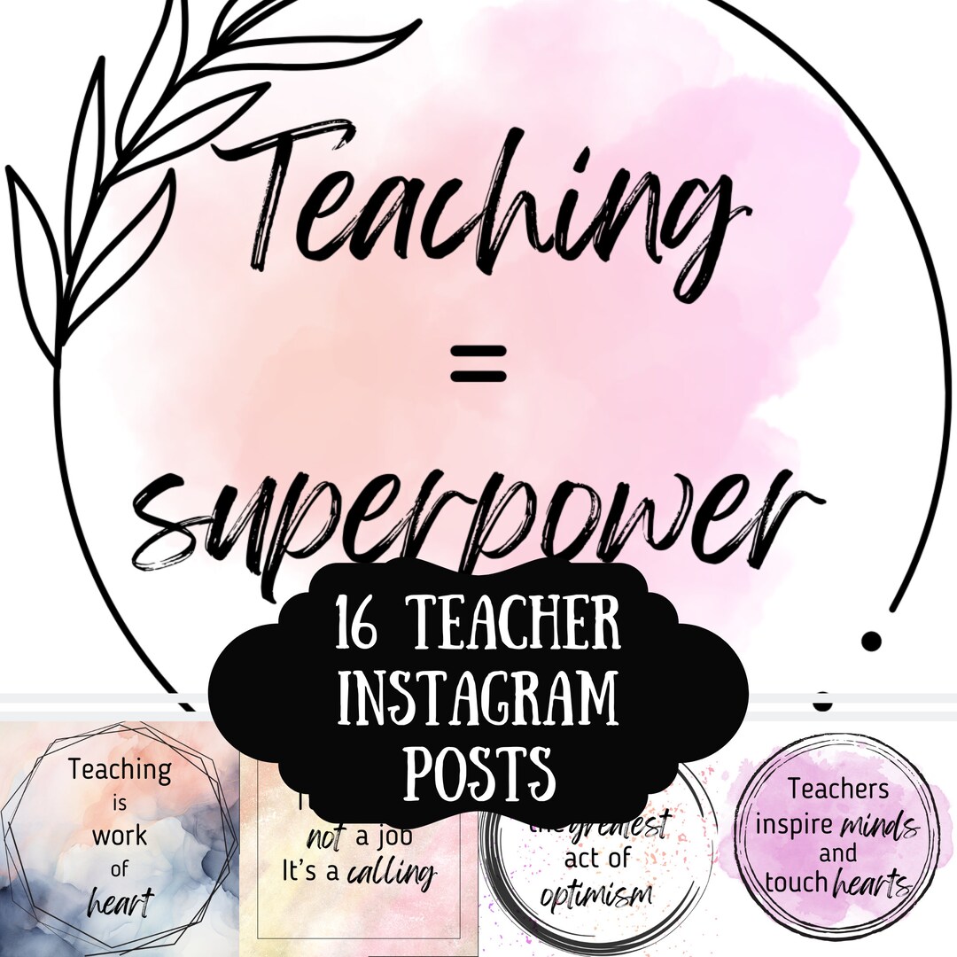 16 Digital Download Teacher Instagram Posts Teacher Motivational ...