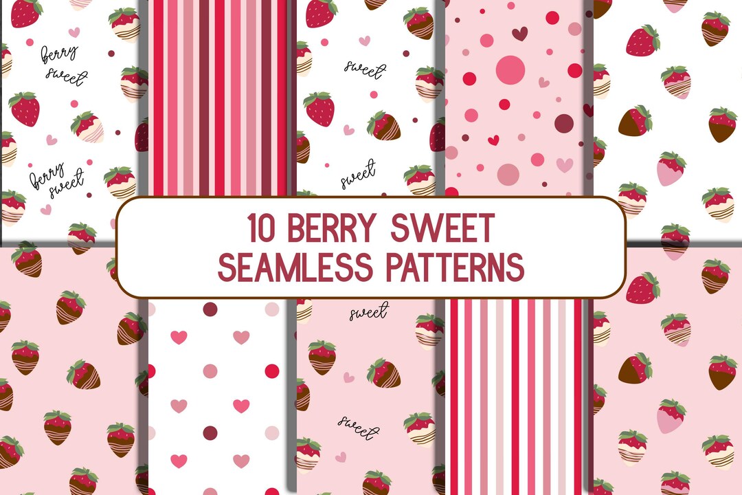 Digital Download 10 Digital Papers Valentine's Day Berry Sweet ...
