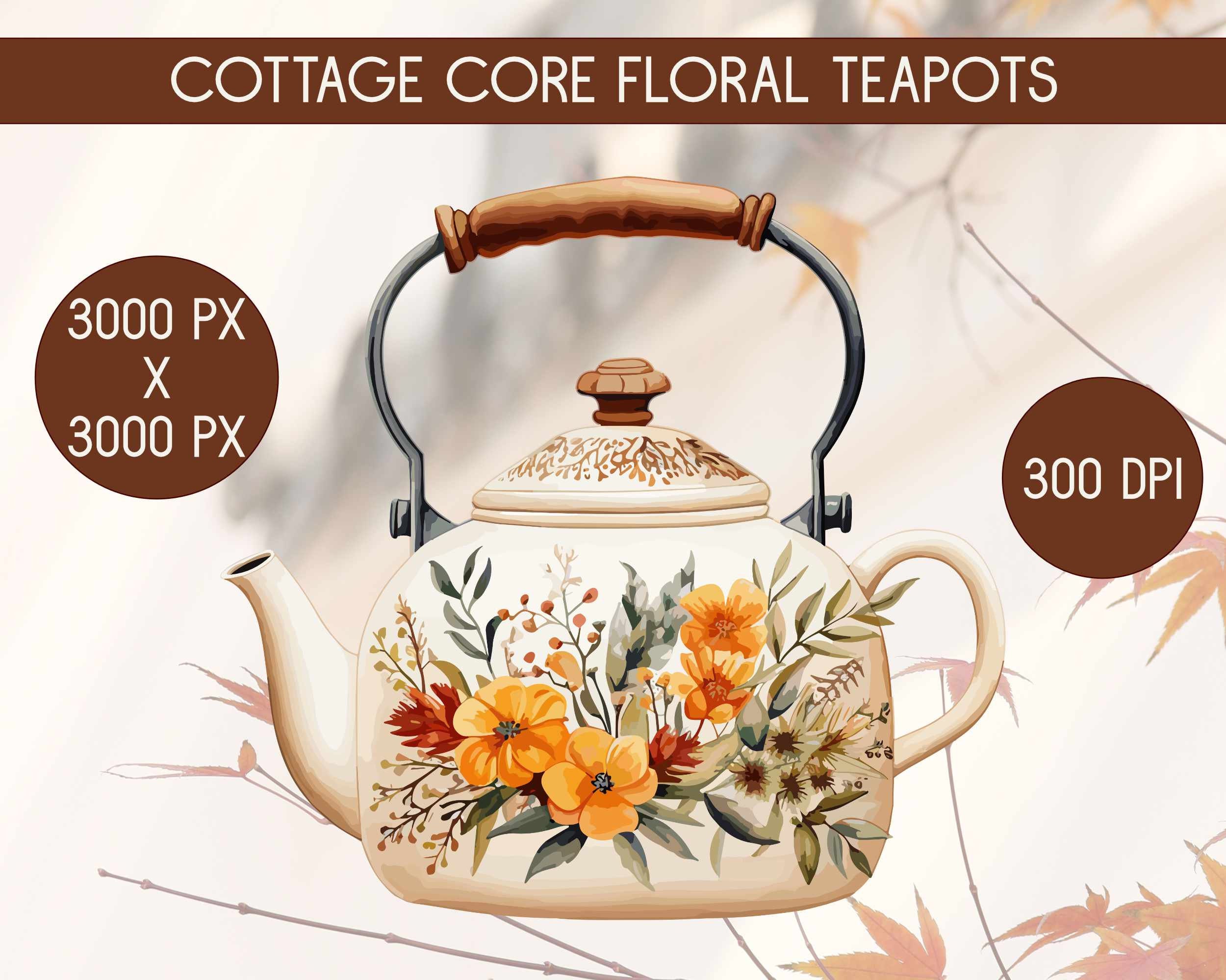 Fall Cottagecore Teapot Clipart: PNG SVG Graphics (digital Download) - Etsy