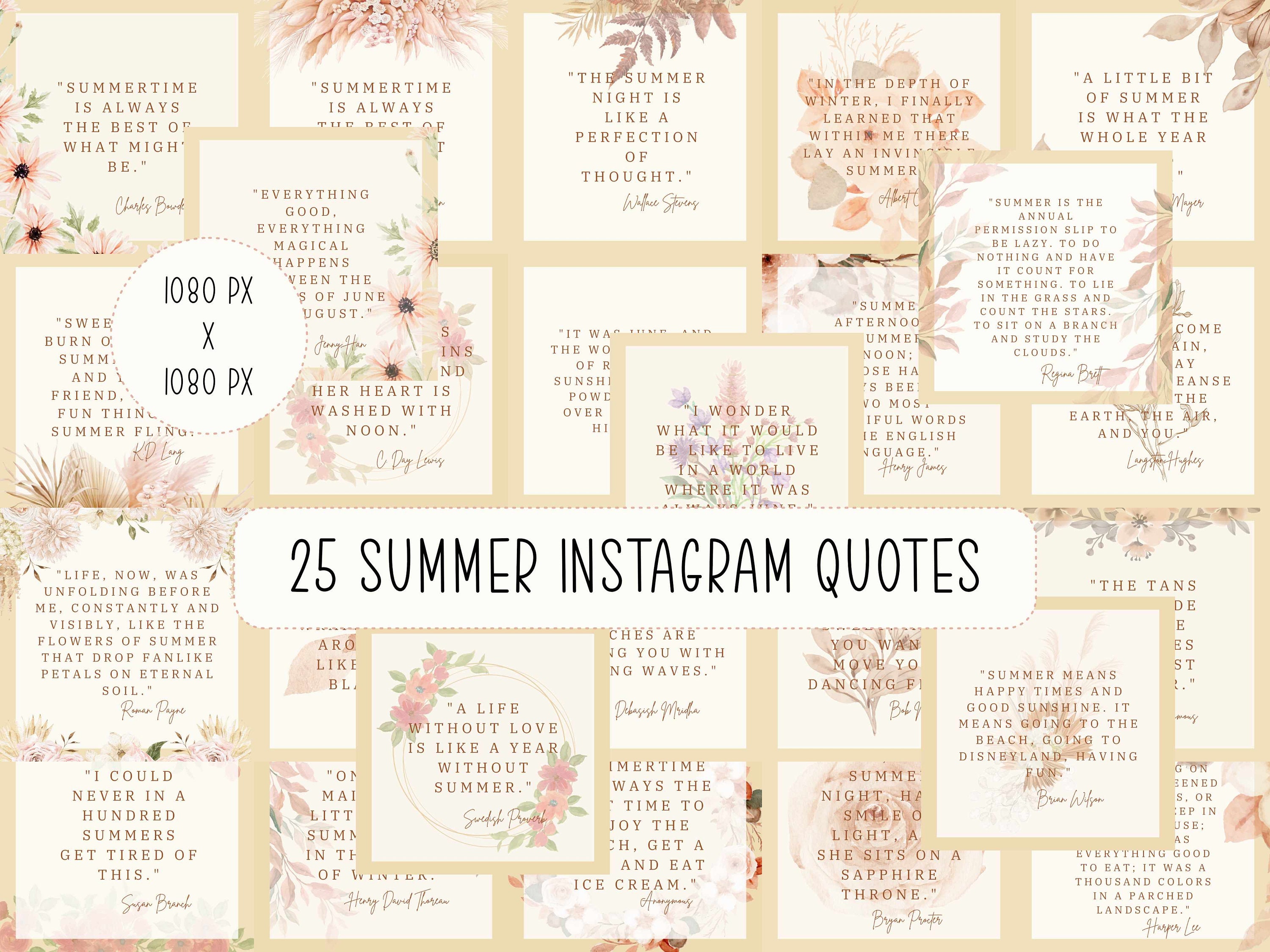 25 Digital Download Instagram Posts Inspirational Summer Quotes Instant ...