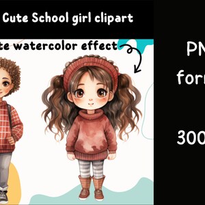 Digital Download 8 Cute Girls Clip Art PNG 300 Dpi Commercial Use ...