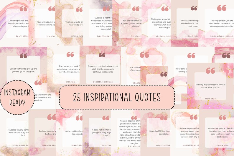 25 Digital Download Instagram Posts Inspirational Motivational Quotes ...