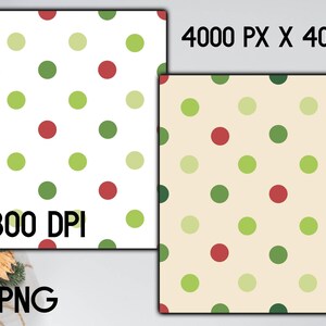 Christmas Polka Dot Seamless Pattern: Red and Green (digital Download ...
