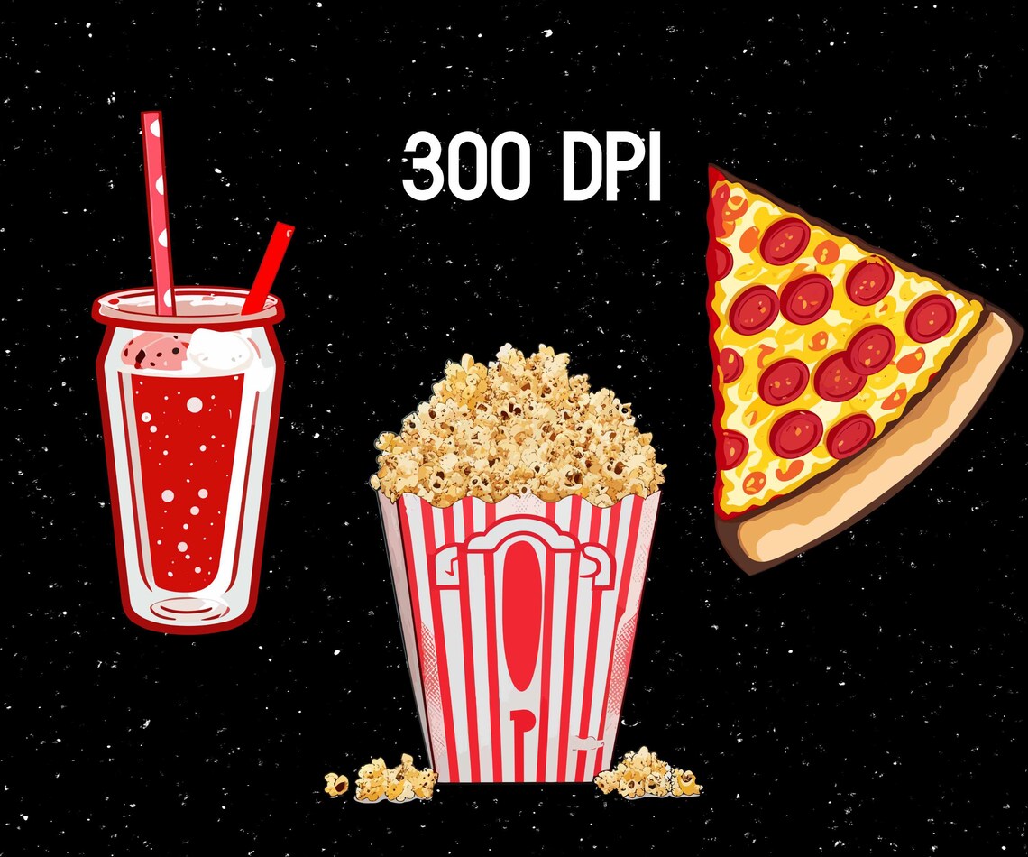 Digital Download 10 Cartoon Food Burger Pizza Milkshake Cake Popcorn ...