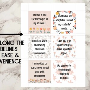 30 Teacher Positive Encouraging Affirmation Cards 3 Inch Square ...