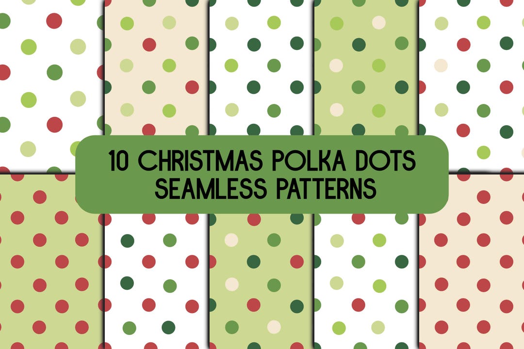 Christmas Polka Dot Seamless Pattern: Red and Green (digital Download ...