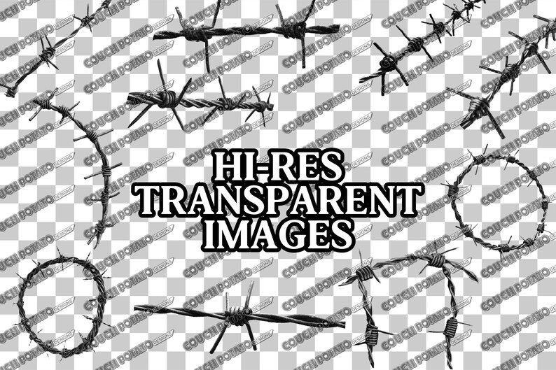 Goth Barbed Wire PNG Bundle, Barbed Wire PNG, Files for Dtf, Fence PNG ...