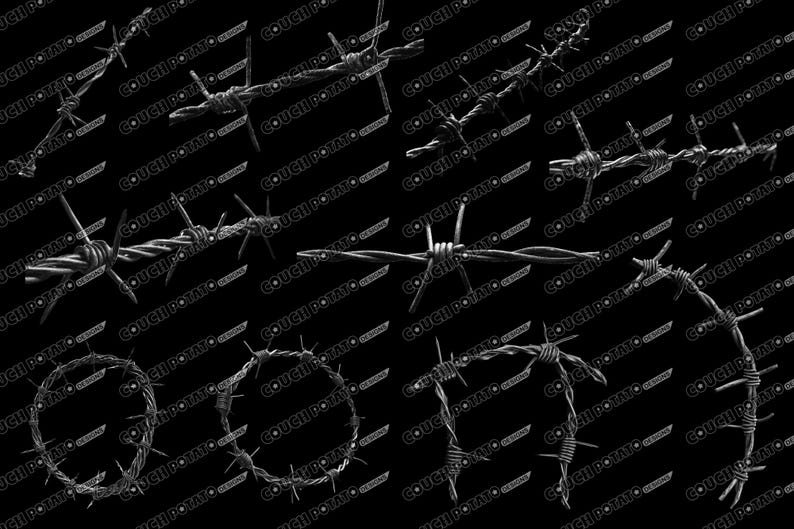 Goth Barbed Wire PNG Bundle, Barbed Wire PNG, Files for Dtf, Fence PNG ...