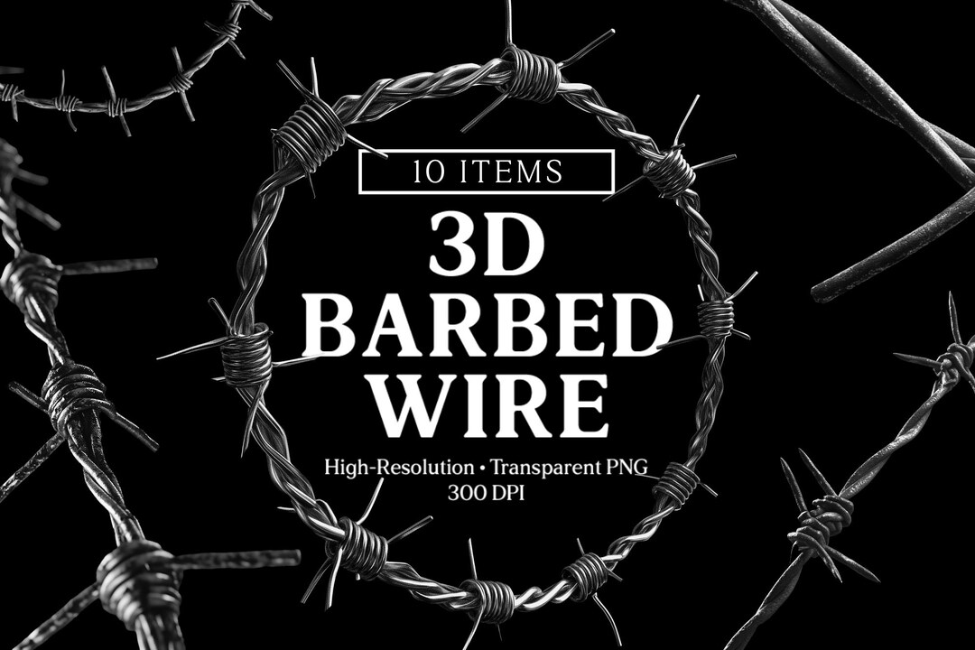 Goth Barbed Wire PNG Bundle, Barbed Wire PNG, Files for Dtf, Fence PNG ...