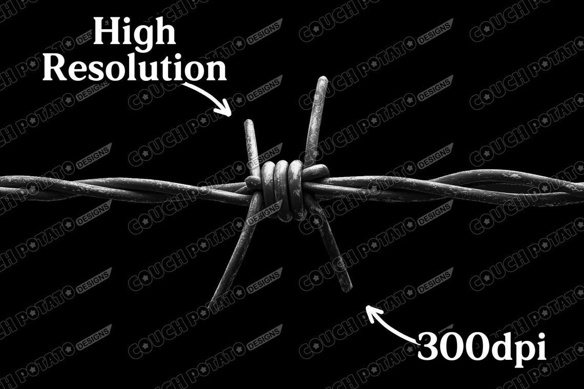 Goth Barbed Wire PNG Bundle, Barbed Wire PNG, Files for Dtf, Fence PNG ...
