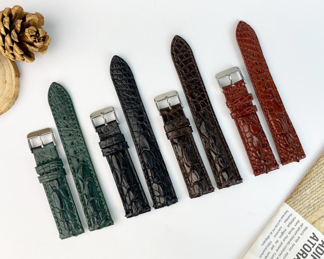 Hornback Leather Watch Strap Band 18mm 20mm 22mm, Handmade Exotic Watch ...