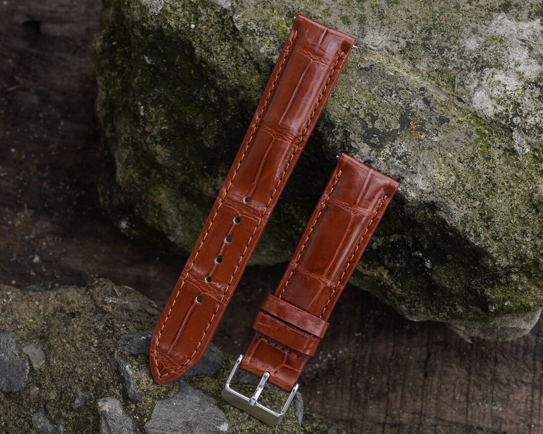 Custom Light Brown Watch Band 18mm 19mm 20mm 21mm 22mm 24mm, Bespoke ...