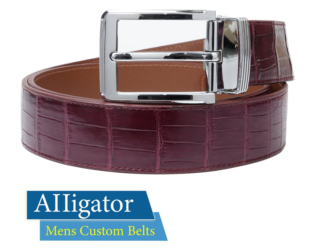 Red Leather Belt Men, Custom Handmade Belt Pin Buckle Included, Dress ...