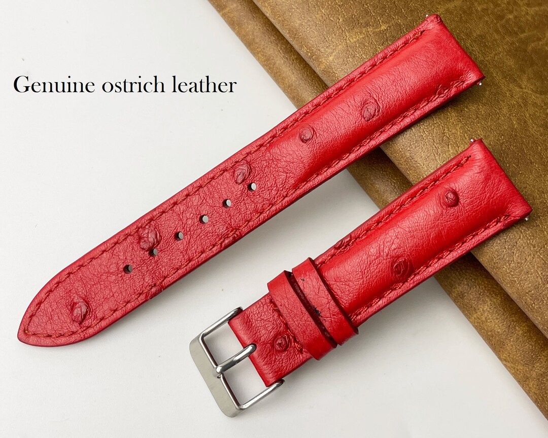 Red Ostrich Watch Strap 18mm 20mm 22mm Ostrich Skin Watch - Etsy Australia