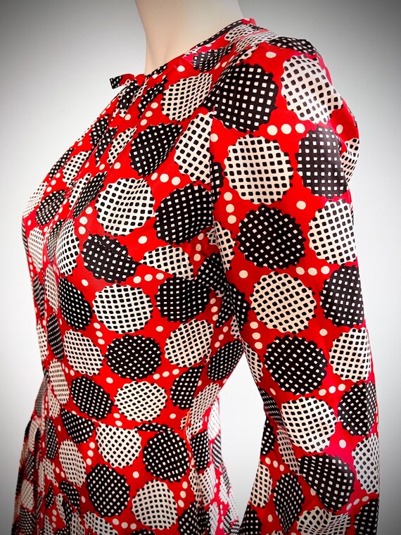 Vintage Peter Barron Secretary Dress. 1960s. Red, bla… - Gem