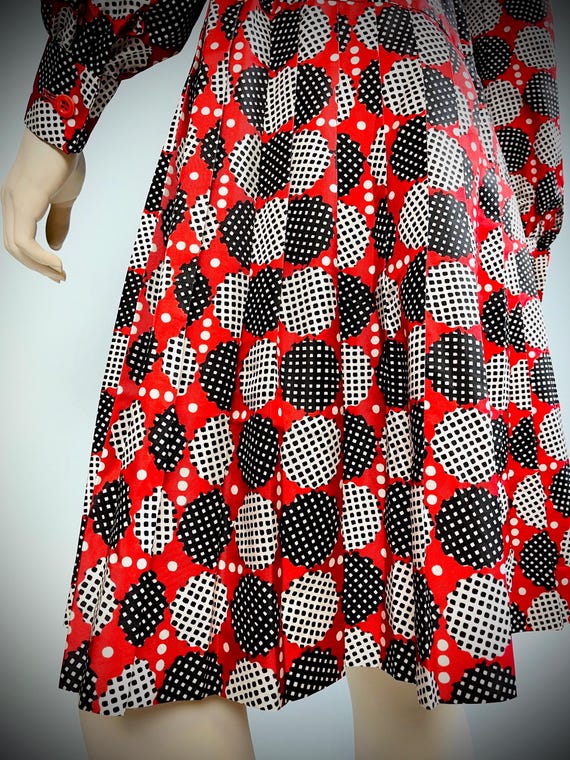 Vintage Peter Barron Secretary Dress. 1960s. Red, bla… - Gem