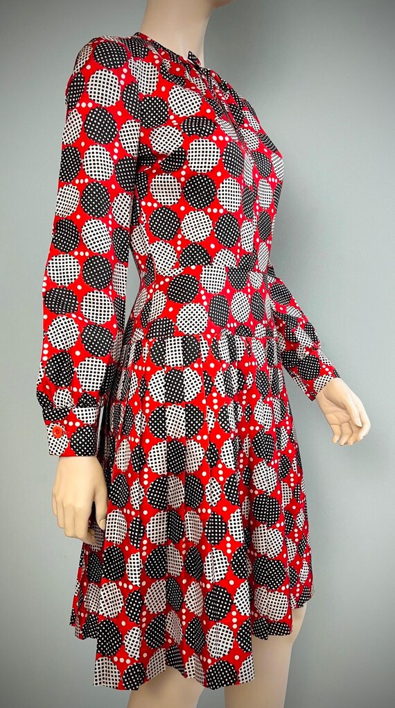 Vintage Peter Barron Secretary Dress. 1960s. Red, bla… - Gem