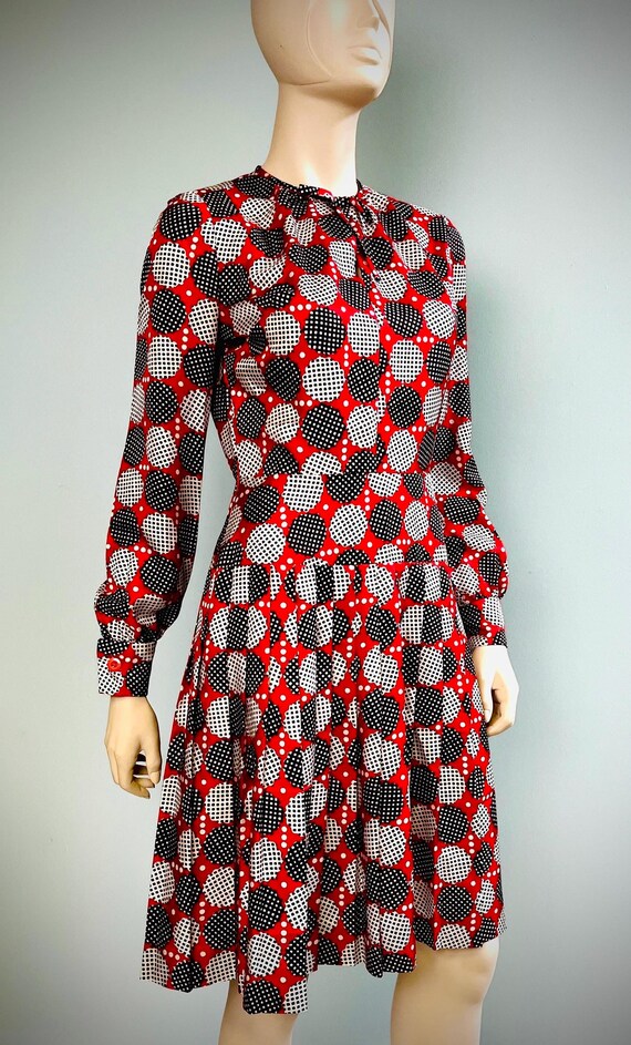 Vintage Peter Barron Secretary Dress. 1960s. Red, bla… - Gem