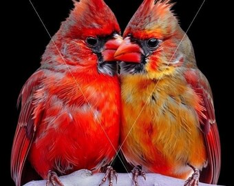 Two Cardinals, Love Birds, 2 Files, Transparent and Non- Transparent ...
