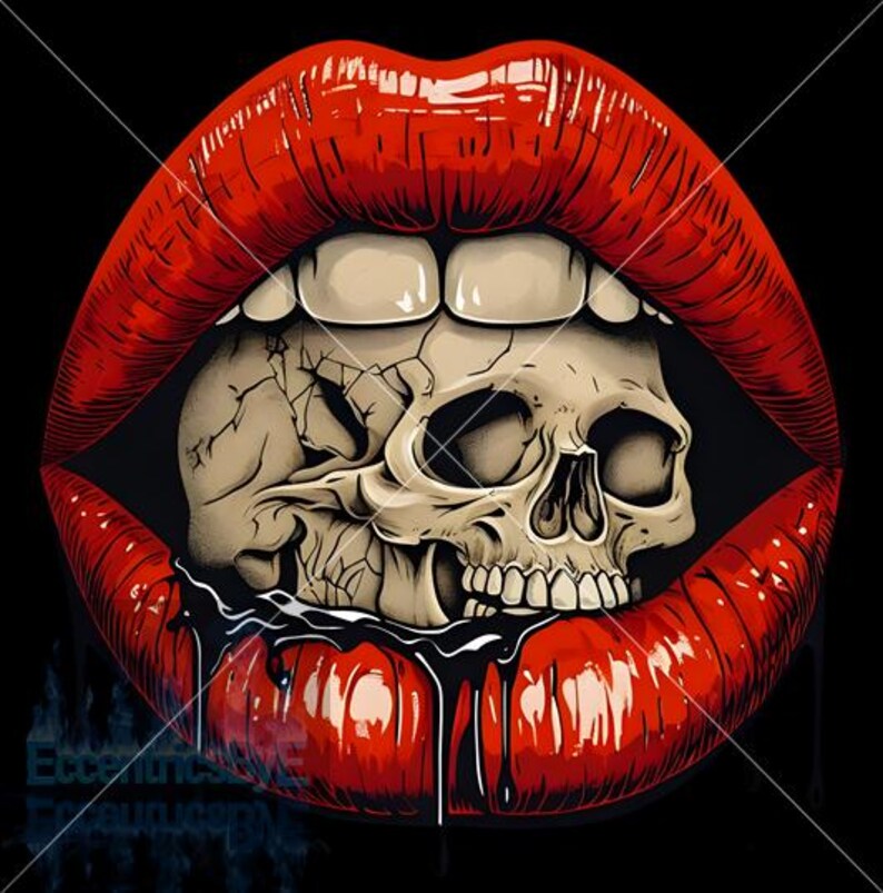 Lips and Skull, Transparent Png File. Printable. Watermark Wont Be in ...