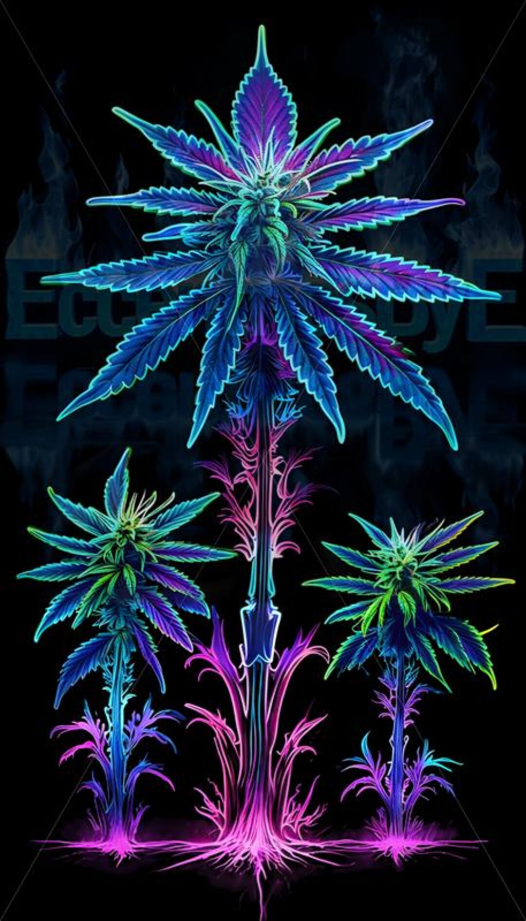 420 Neon Melting Marijuana Flower, Colorful Cannabis Flower ...