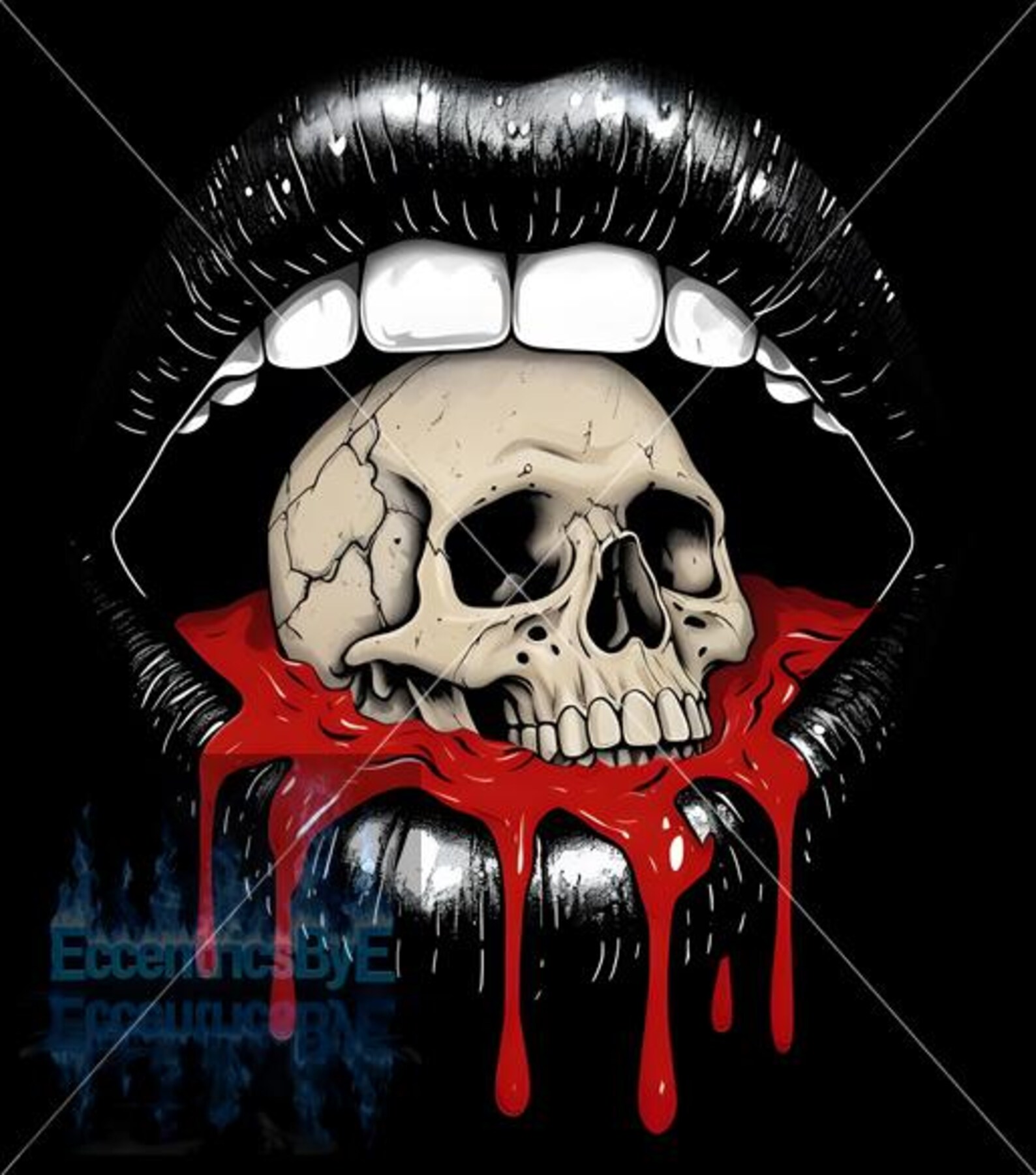 Skull and Lips Transparent Sublimation Png File, Printable Sublimation ...