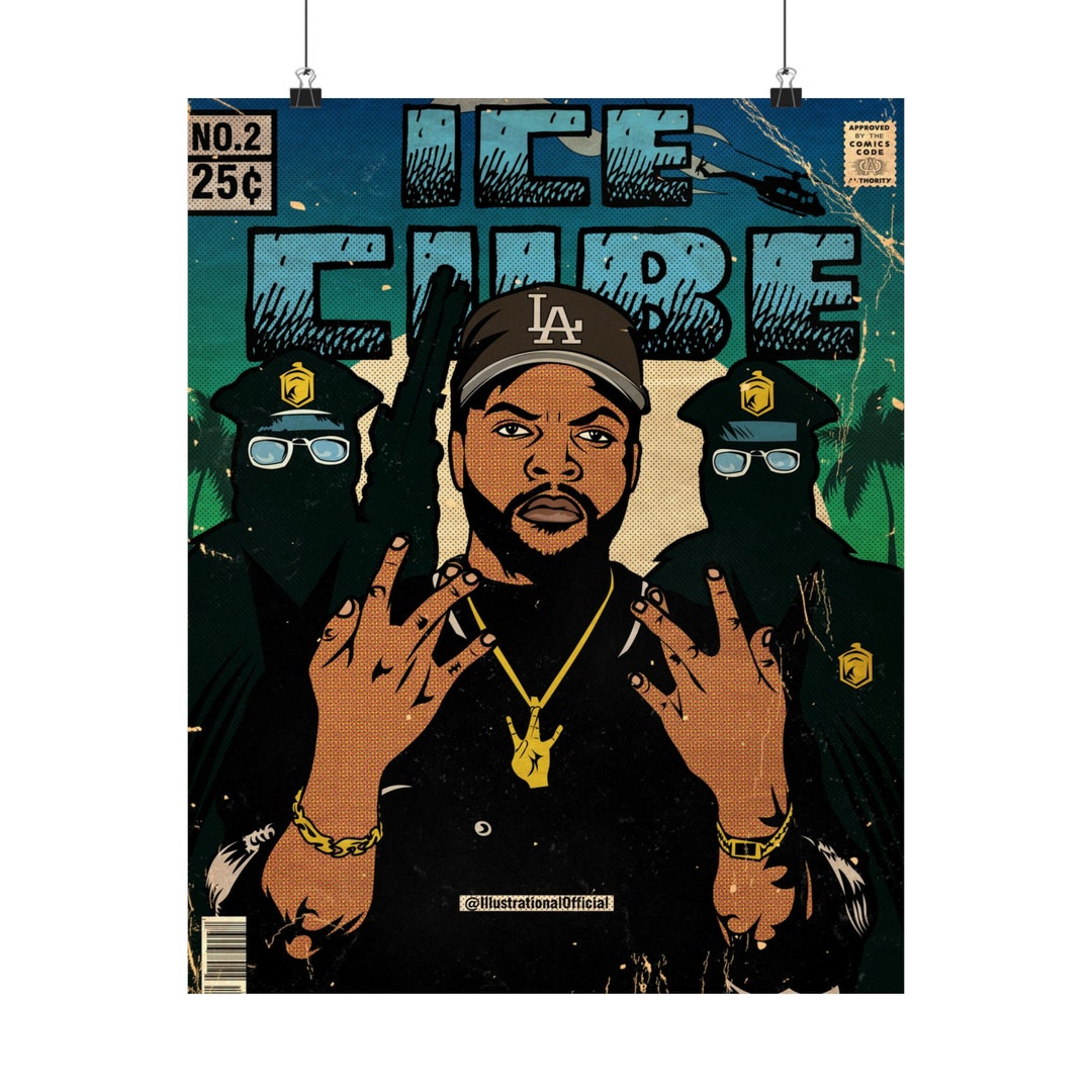 Ice Cube Comic Art 90s Iconic Rapper, Hip Hop Legend , Nwa , 80s Rapper ...