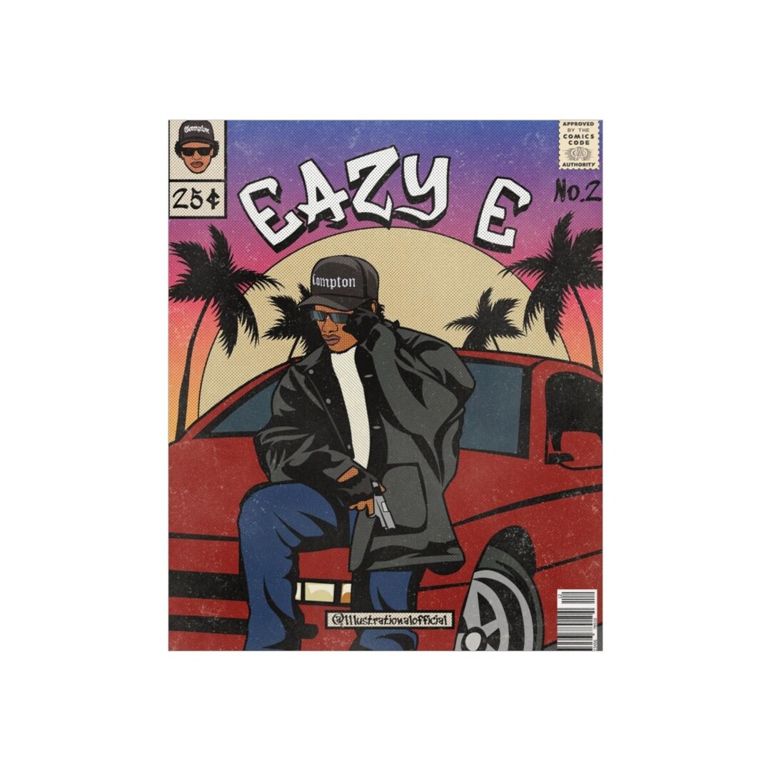Eazy E Real Gs No.2 Comic Style Illustration Art 90s Rappers Poster Nwa ...