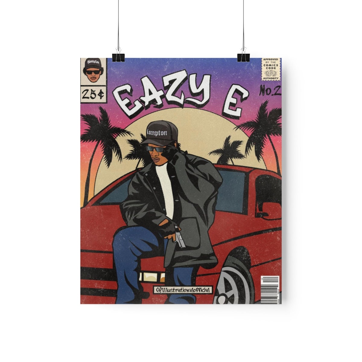 Eazy E Real Gs No.2 Comic Style Illustration Art 90s Rappers Poster Nwa , Eastcoast, Rapper ...
