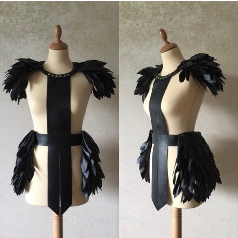 Leather Costume “flying Bird” | Necklace,harness,belt,skirt,outfit,rave ...