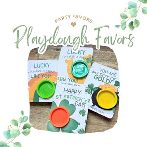 St Patrick's Day Playdough Party Favors: Personalized Card - Etsy