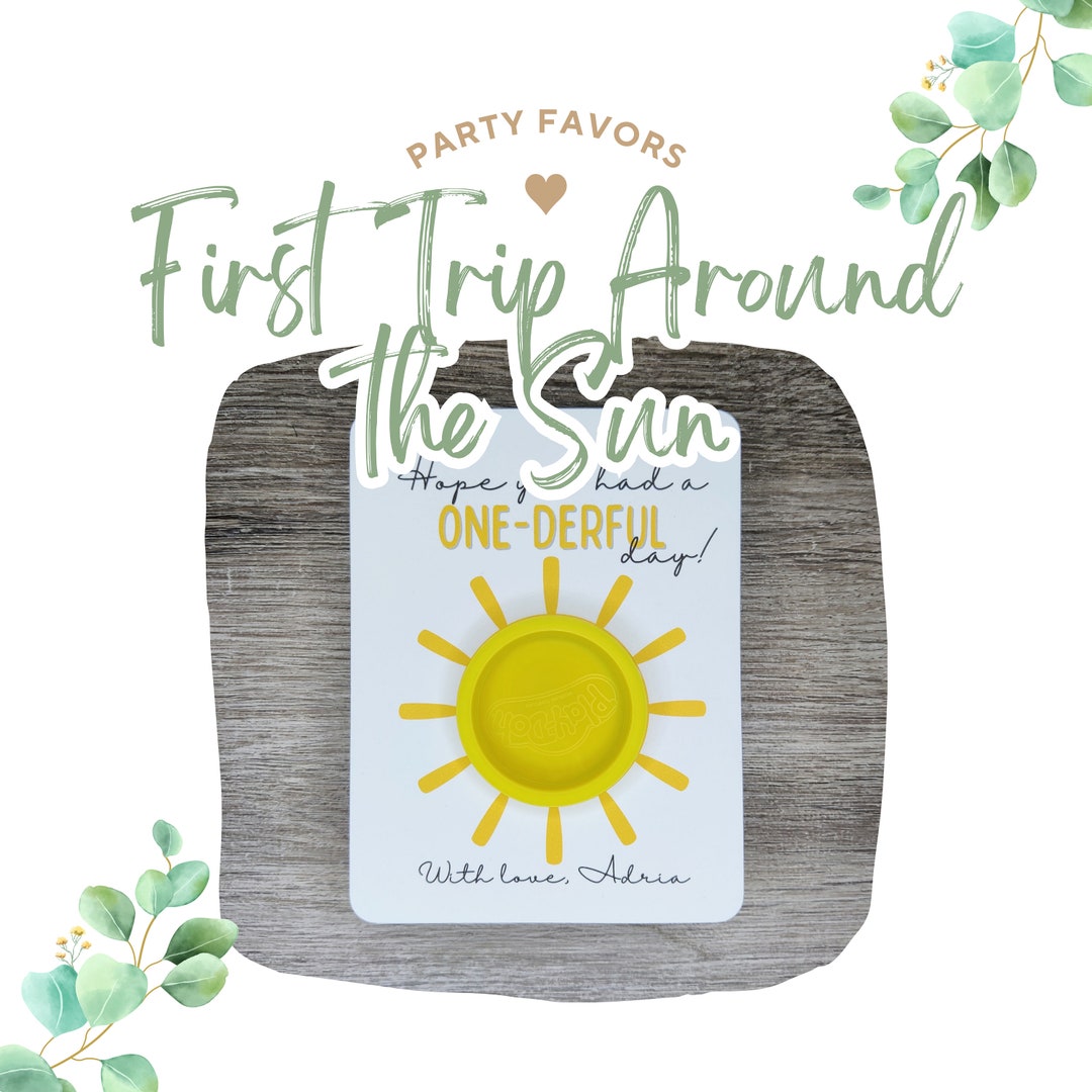 First Trip Around the Sun Playdough Party Favors | First Birthday Sun ...