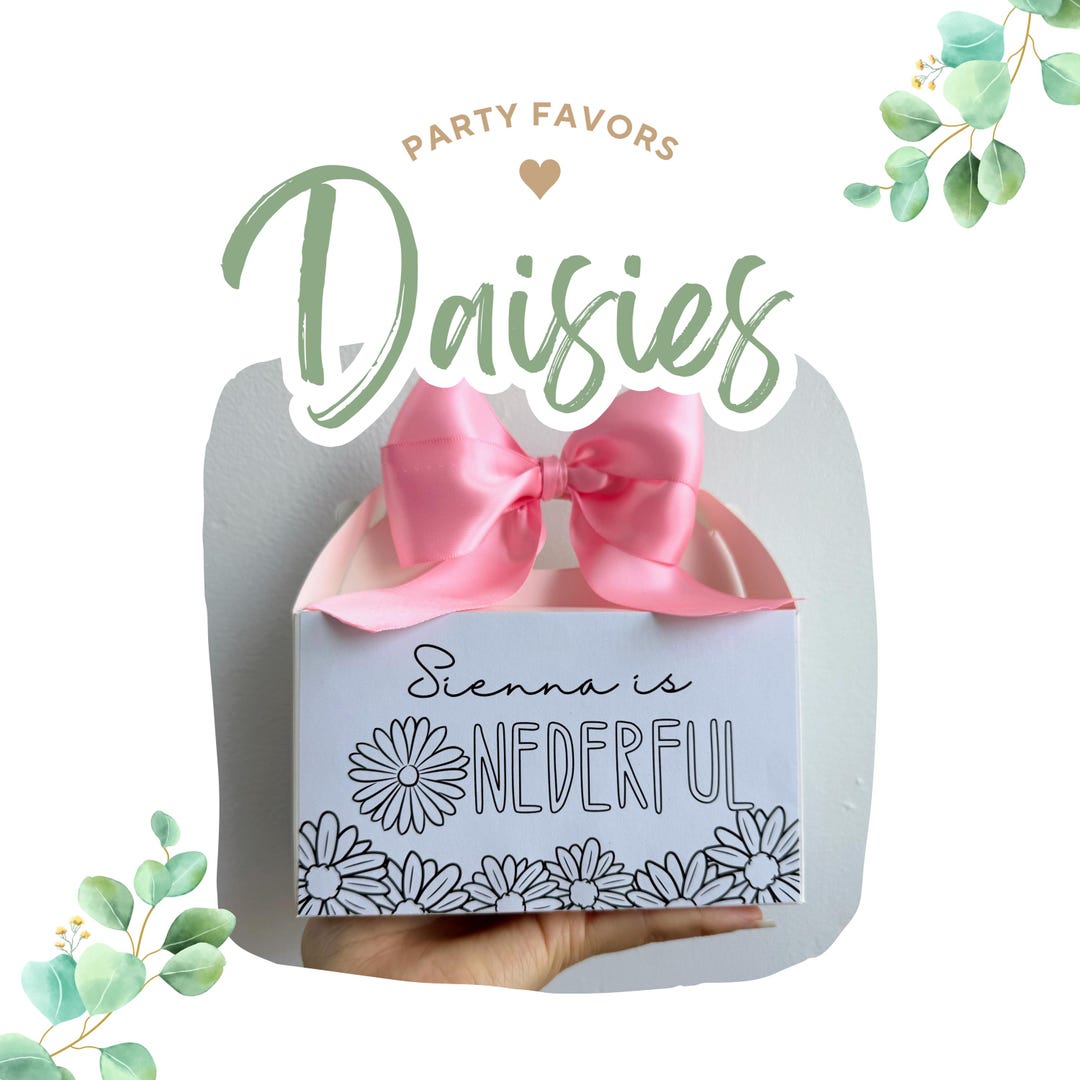 Daisy Daisies First Birthday Coloring Gable Box Party Favors | Daisies ...