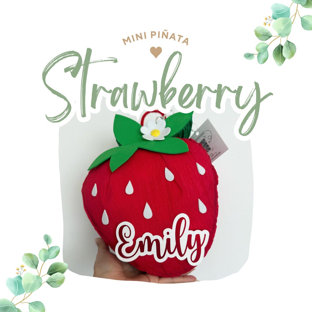 Strawberry Mini Piñata | Berry Sweet Party Decor | Berry First Favors ...