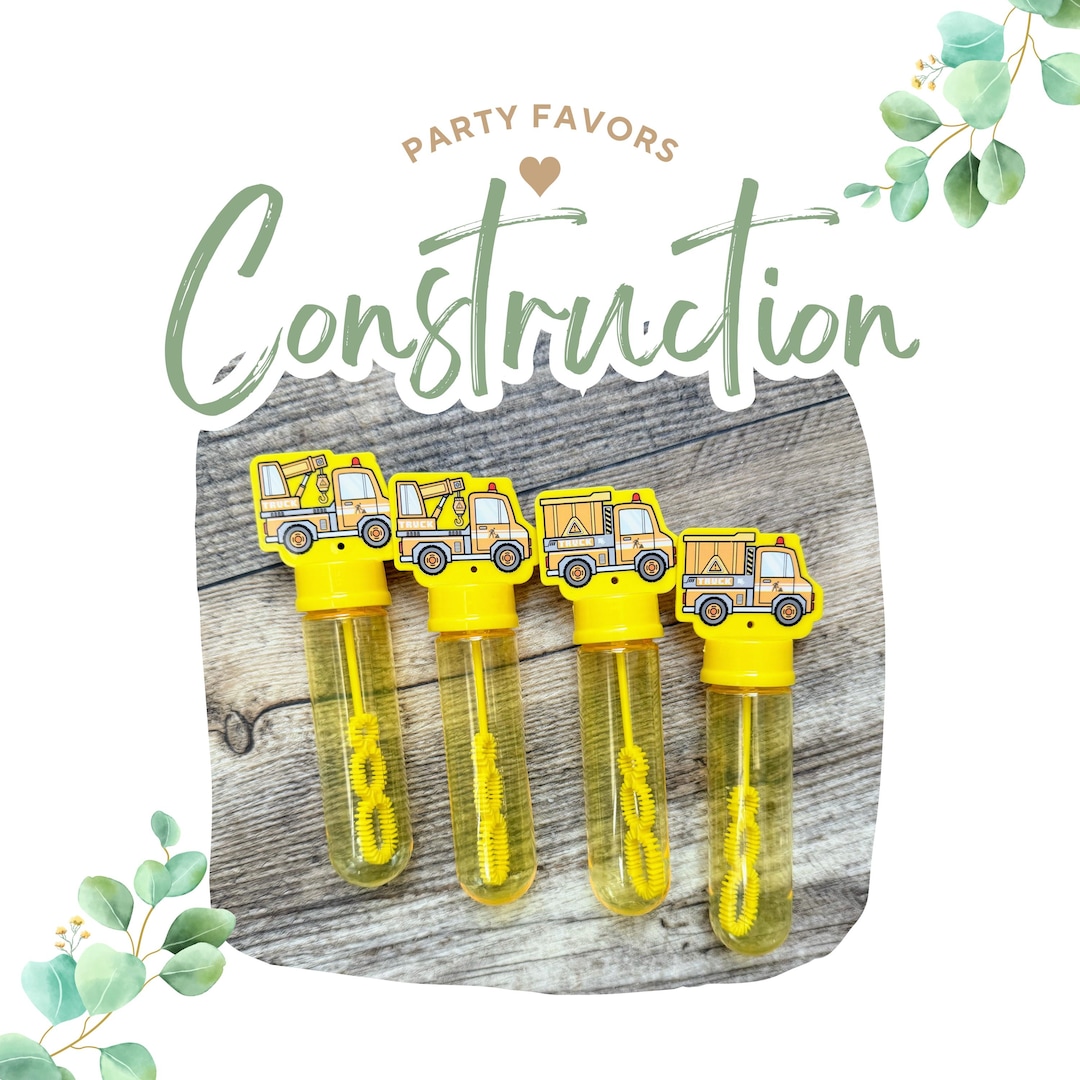 Construction Bubble Wand Party Favors | Construction Party Favors ...