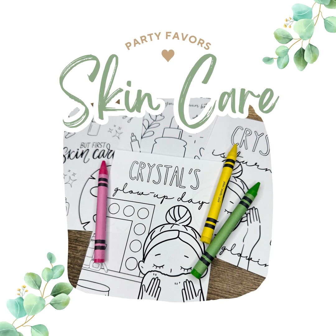 Skin Care Coloring Party Favors | Skin Self Care Party Favors | Skin ...