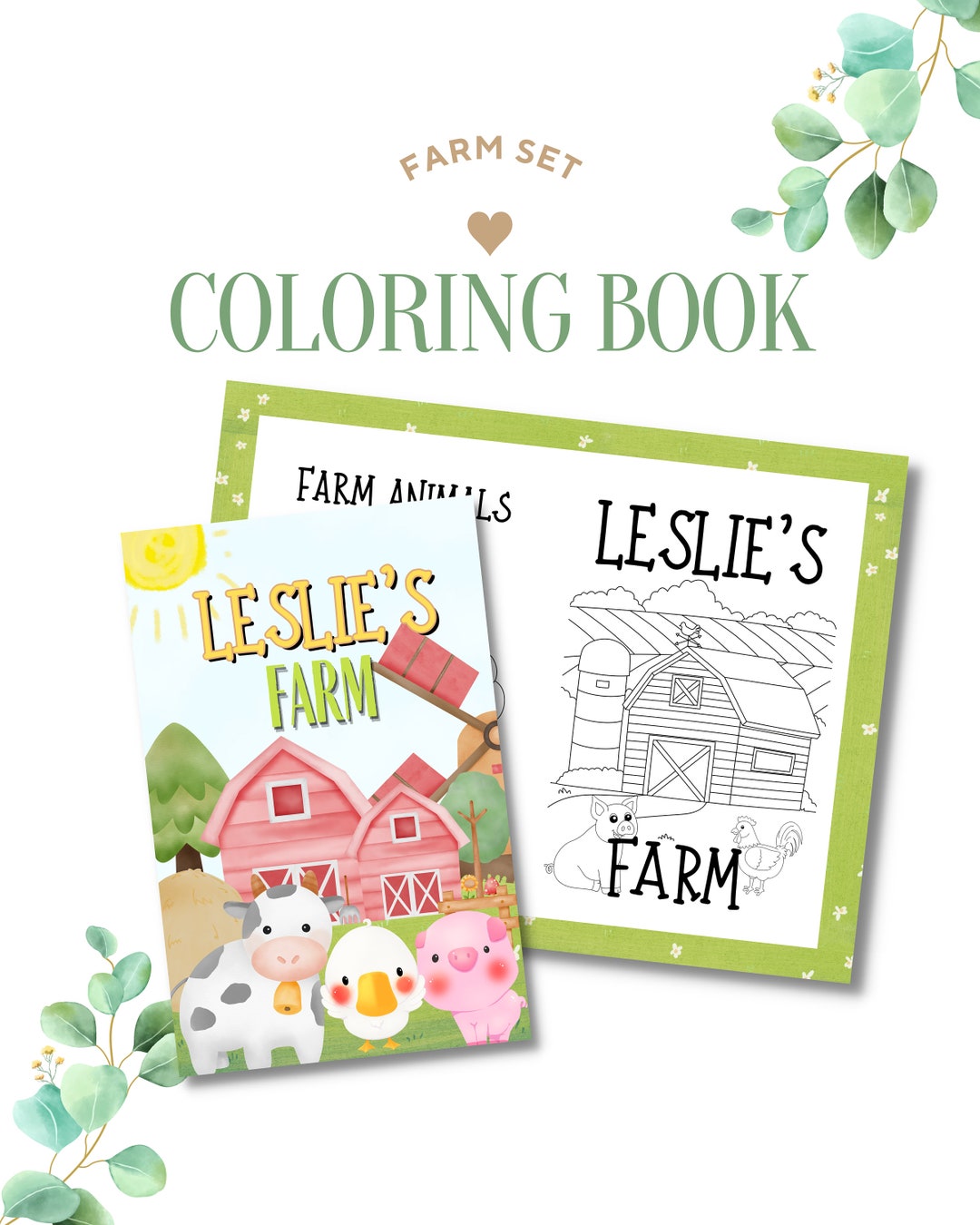 Farm Coloring Favors Coloring Sets Farm Coloring Book Farm Coloring ...