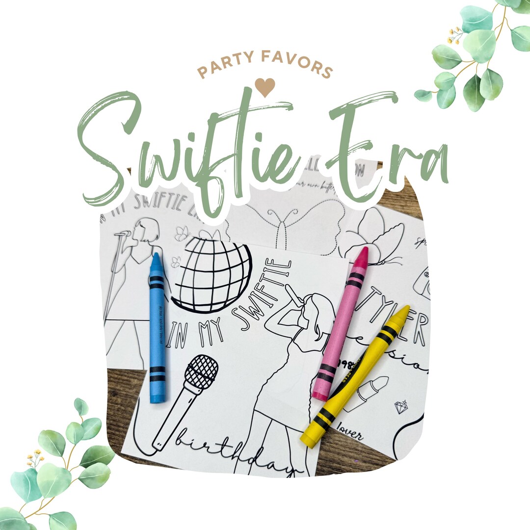 Swiftie Coloring Party Favors | Swift Era's Party Favors | in My ...