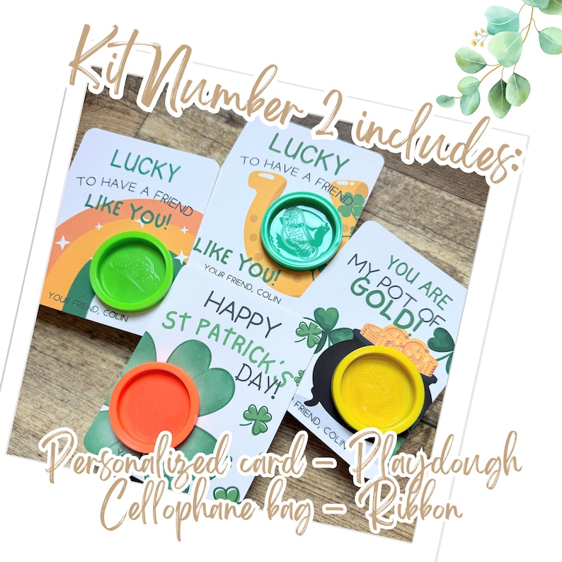 St Patrick's Day Playdough Party Favors: Personalized Card - Etsy